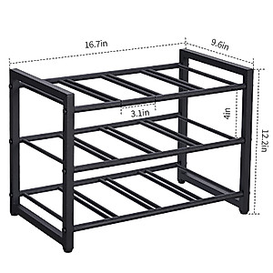 Honiter 12 Bottle Wine Rack Countertop, Storage Wine Rack Freestanding Floor, Display Storage Wine Rack, Industrial Metal Wine Shelf Organizer for Cabinet Tabletop Bar Cellar, Black