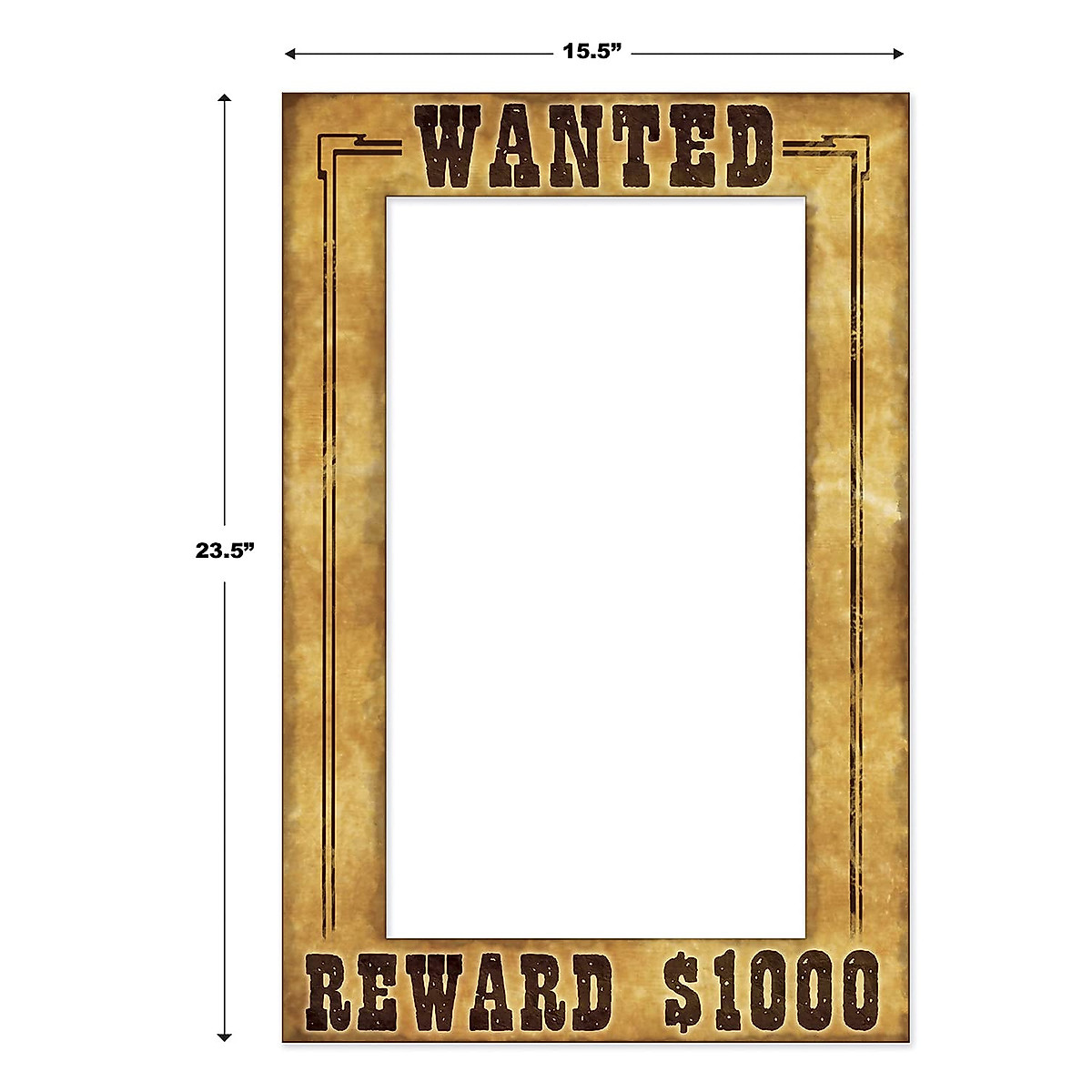 Beistle Western Wanted Photo Fun Frame