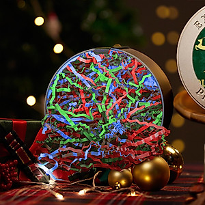 Uptotop 1/2LB Crinkle Cut Paper Shred Filler for Gift Wrapping Basket Filling, Birthday, Christmas, Thanksgiving, Wedding, Mother's Day (Five Colors)