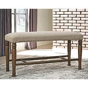 Signature Design by Ashley Lettner Counter Height Upholstered Dining Room Bench, Brown