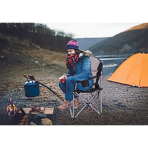 WGOS Backpack Beach Chair Beach Chair for Adult w/Umbrella&Cooler Heated Camping Chair, Folding Chair Camping Heated Chair, Adjustable Chair Back with Power Bank