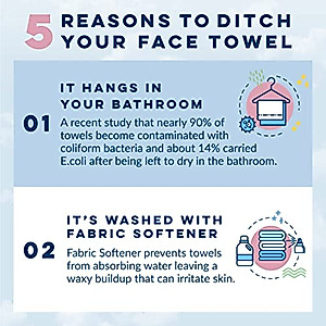 Clean Skin Club Clean Towels, 100% Biobased Dermatologist Face Towel, Disposable Face Towelette, Facial Washcloth, Makeup Remover Dry Wipes, Ultra Soft, 25 count, 1 pack