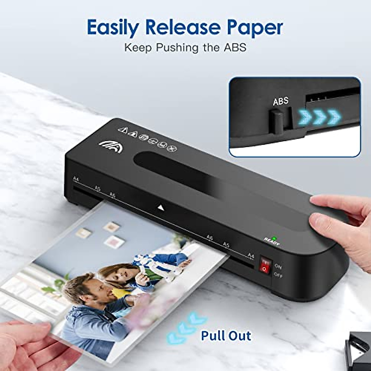 Laminator Machine 9-Inch Lamination with Laminating Sheets 5 in1 Thermal Laminater Personal Portable Laminate for Office Home School Quick Heating