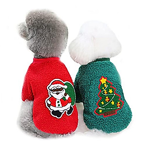 2PCS Dog Sweaters Christmas Outfits for Chihuahua Yorkie Warm Knitted Holiday Sweaters Clothing Puppy Winter Clothes Only for Small Dogs Boy Girl Puppy Pet Coat Pullover Costumes,S