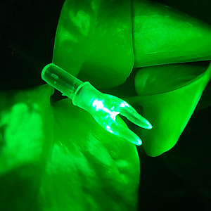 Ellen Archery 6PCS New X Lighted Nock Universal LED S Nock Fit Arrows .204 .233 .244 .246 Inside Diameter Automatically Bowstring Screwdriver Included (Green)