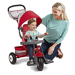 Radio Flyer Ultimate All-Terrain Stroll 'N Trike, Kids and Toddler Tricycle, Red Toddler Bike, For Ages 9 Months - 5 Years