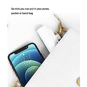 UNRMZIU Power Bank Portable Charger with Built in Connector 5000mAh Compact External Battery Pack Compatible with iPhone13/13 mini/13 Pro Max/12/12 mini/12 Pro/SE 2020/11/11Pro/XS/XR/X/8/8(White)