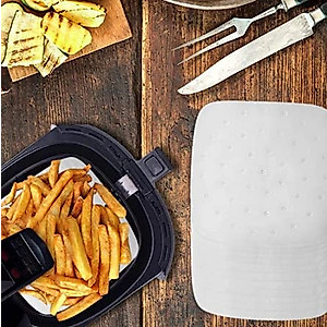 NARFIRE 100Pcs Air Fryer Paper Kitchen White Square Food Cake Paper Mat Pad