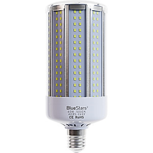 BlueStars Super Bright 60W E26 LED Corn Light Bulbs E26 Medium Base 4200 Lumens (550W Equivalent) Cool White 5000K, for Homes, Outdoors, Commercial, Warehouses, Garage & Backyard Lighting