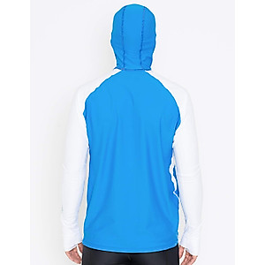 Tuga Men's Snorkel Hooded Top UPF 50+, Caribbean Fish, USA Made, Black, Large