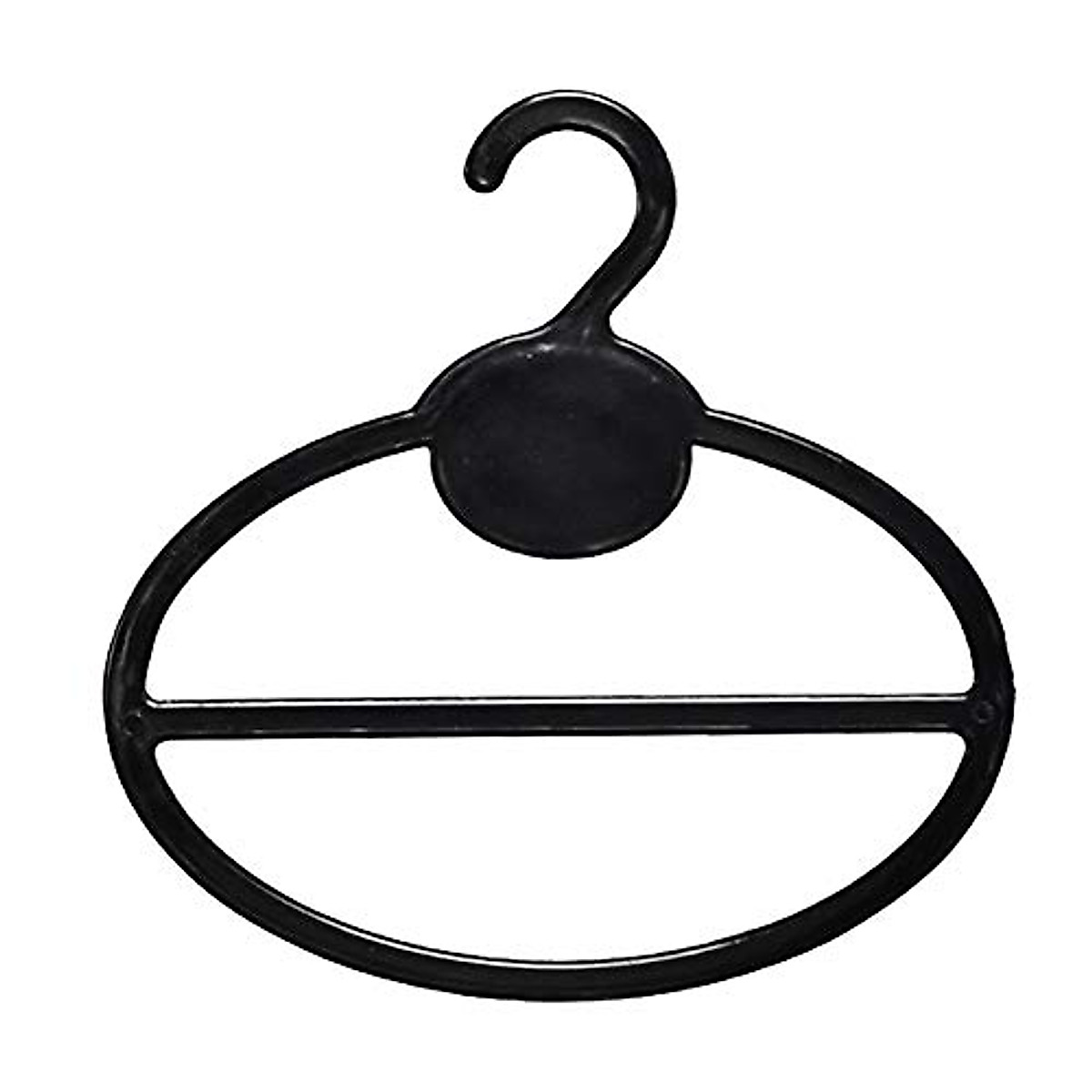 10Pcs Circle Shape Clothes Hanger Multifunction Scarf Belt Hangers Tie Scarf Ring Hanger Non Slip Non Slip Organizer Hangers Hook Rack for Ties Scarves Shawls(Black)