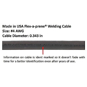 150 Amp Welding Electrode Holder Lead Assembly - Dinse 10-25 Connector - #4 AWG cable (15 FEET)