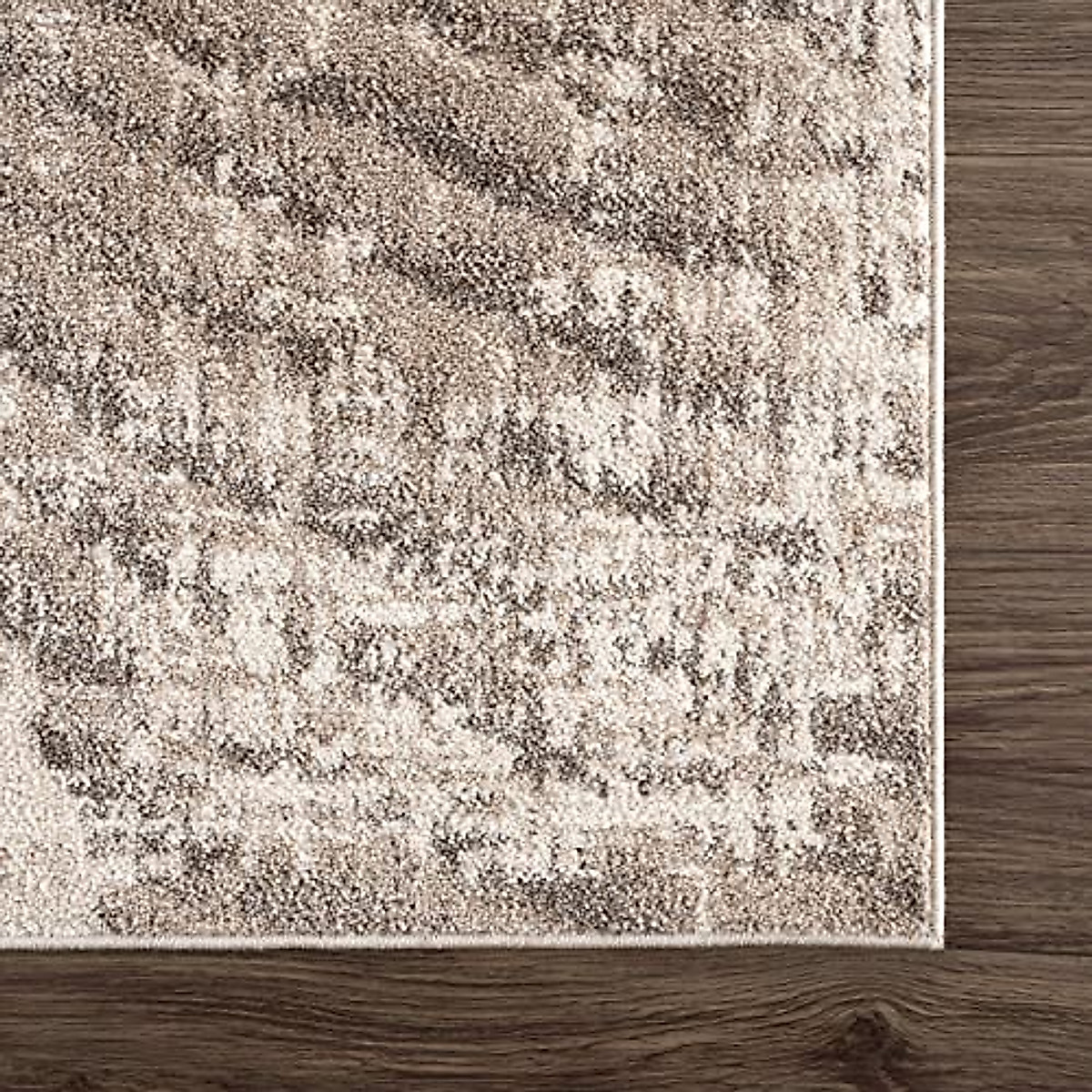 Abani Rugs Contemporary Sand Dunes Area Rug - Modern 6’ x 9’ Blue & Beige Premium No-Shed Under Table Area Rug