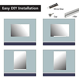 haa (48''x32'') Wall Mounted Frameless Activity Mirrors for Home Gym Large Full Body Use Tempered Glass with Safety Backing (1)