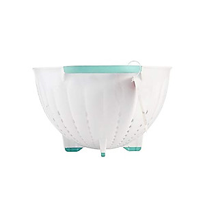 KitchenAid KE166OSAQA Classic Plastic Colander, 5-Quart, Aqua Sky