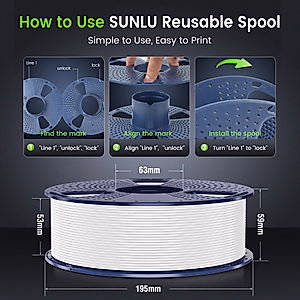 SUNLU 3D Printer Filament 1.75mm, Neatly Wound 3D Printing Filament, +/- 0.02 mm Dimensional Accuracy, Fits Most FDM Printers, 1kg Spool, Transparent PLA