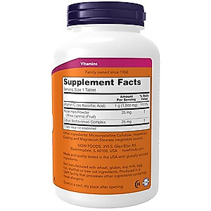 NOW Supplements, Vitamin C-1,000 with Rose Hips & Bioflavonoids, Antioxidant Protection*, 250 Tablets