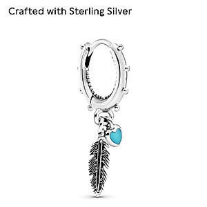 Pandora Jewelry Spiritual Feathers Sterling Silver Earrings