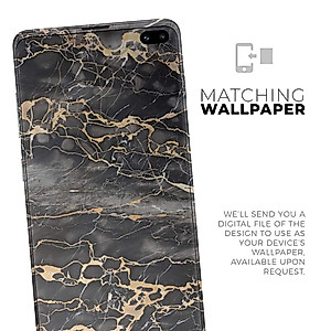 DesignSkinz Black and Gold Marble Surface Protective Vinyl Decal Wrap Skin Cover Compatible with The Samsung Galaxy S20 (Screen Trim & Back Glass Skin)