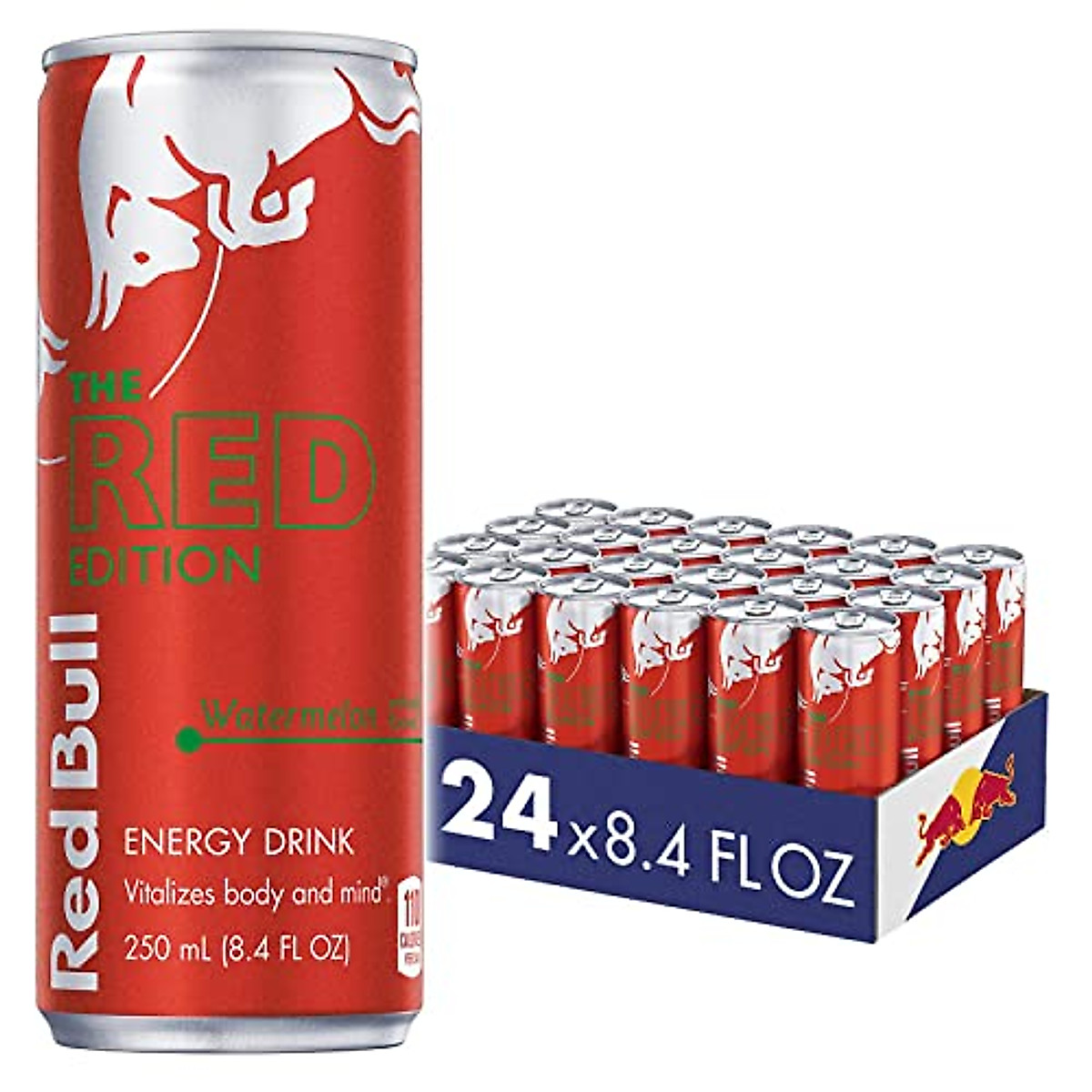 Red Bull Red Edition Watermelon Energy Drink, 8.4 Fl Oz, 24 Cans