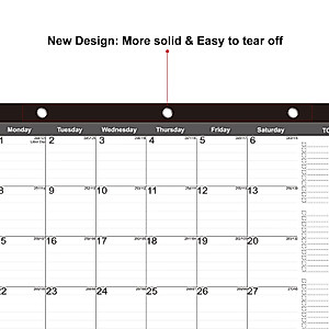 TOWWI Monthly Desk Pad Calendar Desk/Wall Calendar for Daily Schedule Planner, 16.7x11.6 inches (Black)