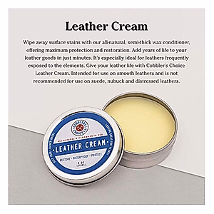 Cobbler's Choice Co. Finest Quality All Natural Leather Cream - Made with Triple Filtered BeesWax (2 OZ. (59 ML))