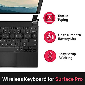 Brydge Microsoft Surface 12.3 Pro+ Bluetooth Keyboard with Trackpad (Silver)