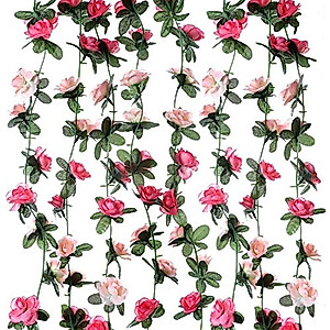Miracliy 8 Pack 65 FT Flower Garland Decorations Plastic Artificial Flowers for Wedding Decoration Photo Booth Backdrop