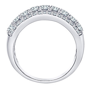 Beyond Brilliance 2.00 Carat, Prong-Set 10K White Gold Round Cut Diamond Multi-row Anniversary Ring (J-K - I2-I3) Natural Diamond Jewelry for Women | Gift Box Included