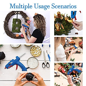 FL Hot Glue Gun, High Temperature Hot Melt Glue Gun Kit with 15 pcs Glue Sticks, Packaging, DIY, Arts & Craft, Repair and More (Light Blue-20W)