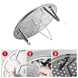 11-Inch Round Stainless Steel Steamer Rack, Pressure Cooker Canner Rack, Insert Stock Pot, Steaming Tray Stand, Cooking Toast Bread Salad, Easy to clean(2 Pack)