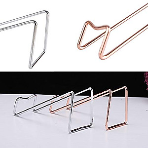 Ibnotuiy Set of 2 Metal Tabletop Single Bottle Wine Rack Minimalist Wine Holder (Silver)