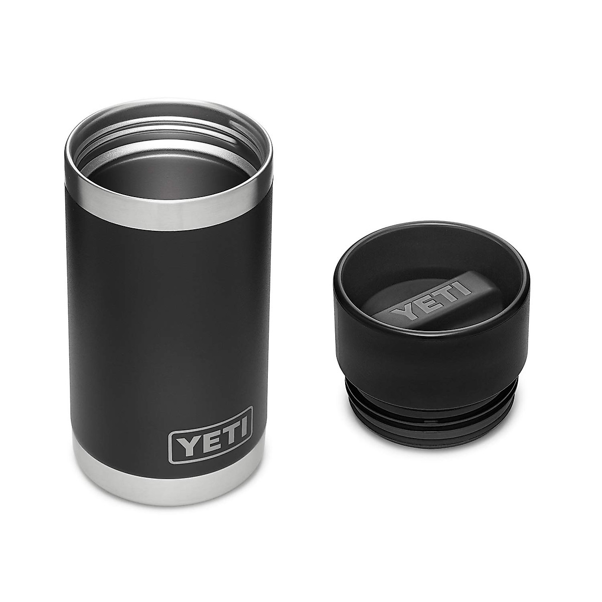 YETI Rambler 12 oz Bottle, Stainless Steel, Vacuum Insulated, with Hot Shot Cap, Black