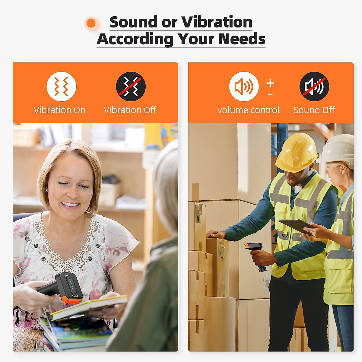 Eyoyo 2D QR Wireless Barcode Scanner, 3 in 1 Bluetooth & USB Wired & Wireless 1D 2D QR Barcode Reader, 2500mAh Cordless Bar Code Scanner for PC, iPhone, iPad, Tablets