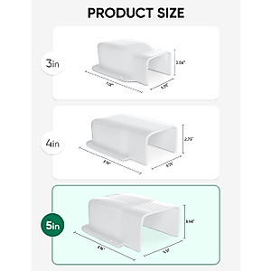 Plusluck 5" Entry Wall Cover Line Cover Set Parts PVC Accessory for Decorative for Ductless Mini Split, Central AC and Heat Pumps