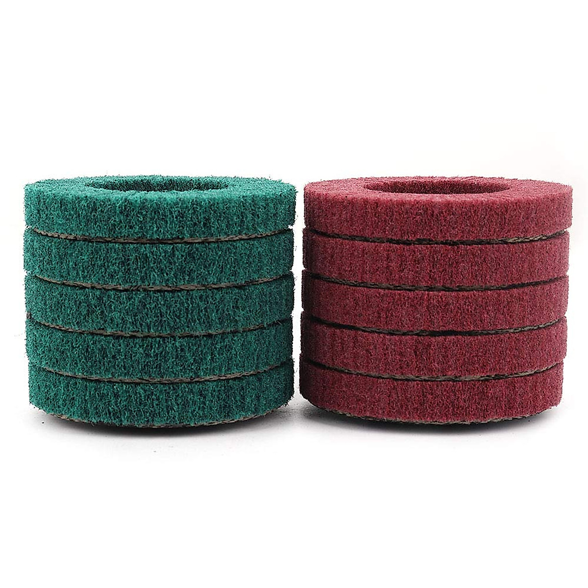 NUODUN 10Pcs 180/320 Grit Nylon Fiber Flap Disc Metal Polishing Wheel, Abrasive Buffing Grinding Discs for 4" Angle Grinder, Deburring and Rust Removal of Welds on Complex Surfaces