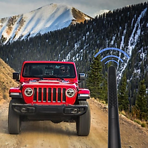 5 Inch Short Car Antenna, Carbon Fiber Car Short Radio Antenna,Suitable for Wrangler JK/JL Chevy Silverado & GMC Sierra/Denali Ford 150 2009-2022 Most Car Models with Removable Antenna (Black)…