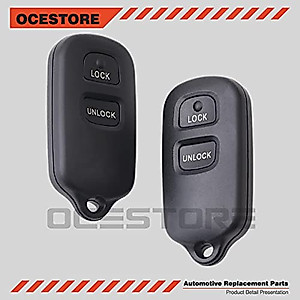 OCESTORE 2Pcs HYQ12BBX Car Key Fob Keyless Control Entry Remote HYQ12BAN 2 Button Vehicles Replacement Compatible with FJ Cruiser Echo Prius Rav4 Tundra 89742-0C020 89742-20200