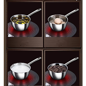 Wholeyhome 400ml Butter Coffee Milk Stainless Steel Warmer Pan,Mini Pot Chocolate Melting with Dual Pour Spout Stainless Steel Pan (400ml/13.6oz)