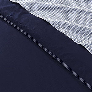Lacoste Washed Solid Duvet Set, Indigo Blue, King (16270312)