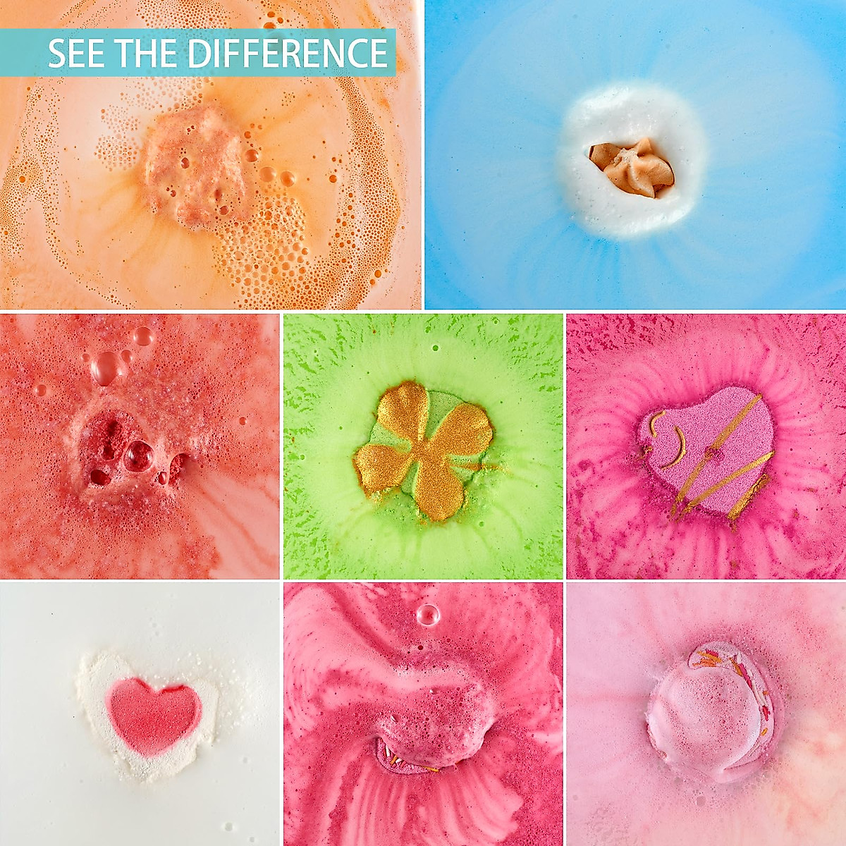 Bath Bombs Gift Set for Women- Mothers Day Gifts,Gifts for Women, Natural Organic Bath Bomb - 8 BathBombs Handmade Moisturize Fizzy Bubble Bath Balls for Birthday Gifts