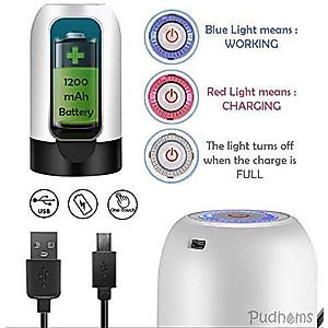 FVSTR 5 Gallon Water Dispenser,Electric Drinking Water Pump Universal USB Charging Water Bottle Pump for 2-5 Gallon, Portable Water Dispenser Pump for Camping