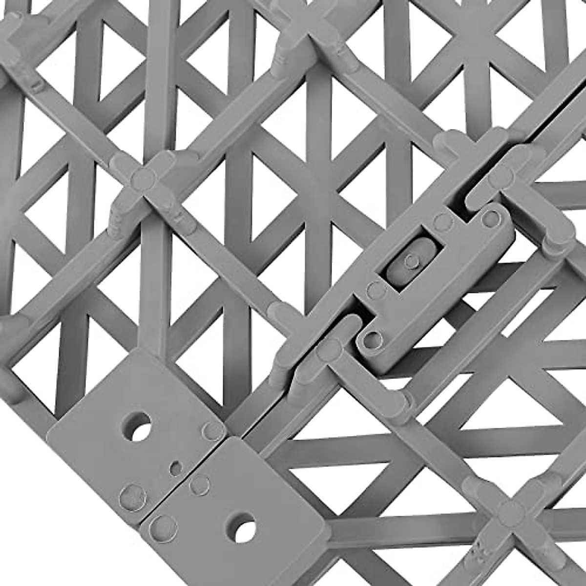 KEILEOHO 12 Pack 12 x 12 Inch Interlocking PVC Floor Tiles, Modular Interlocking Cushion Mats, Pool Drain Tiles Anti Slip Bathtub Mats with Drain Holes for Wet Area Patio Deck Balcony, Grey