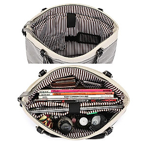 MINTEGRA Tote Bag for Women Fashion Canvas Designer Splice Handbag Purse Shoulder Bag