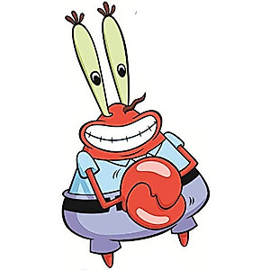 7 Inch Mr. Krabs Crab Krusty Krab Spongebob Squarepants Removable Peel Self Stick Adhesive Vinyl Decorative Wall Decal Sticker Art Kids Room Home Decor Girl Boy Children Bedroom Nursery 4 x 7 Inch