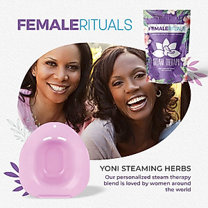 FEMALE RITUALS Yoni Steam Seat Kit with Yoni Steam Herbs (4 Ounce) Steam Bundle - Yoni Steam Seat for Toilet - Yoni Steam Herbs for Cleansing - V Steam - Detox Yoni Pot Steamer for Women