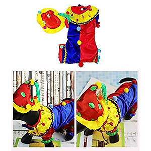 Dog Halloween Costume Puppy Clothes Cosplay Clown Clothes Pet Costumes for Small Dogs Cats Halloween Party Pet Photo Props Supplies for Halloween Small Dogs and Cats Cosplay Party Supplies