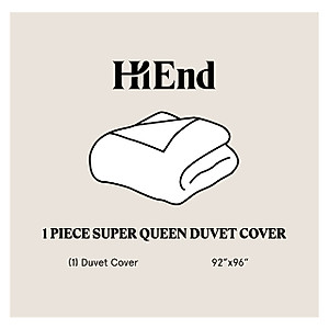 HiEnd Accents Lily Washed Linen Ruffled Duvet Cover, Light Tan Solid Color, Super Queen Size, Romantic Shabby Chic Farmhouse Traditional Style Luxury Bedding Set