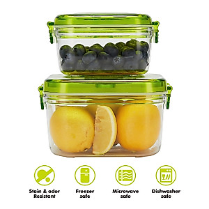 SNUGTOPIA Vacuum Seal Food Storage Containers - BPA Free, Leak Proof, Dishwasher, Freezer & Microwave Safe Lunch Box for Food Fresh 2PCS