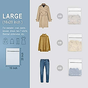 3Pcs Durable Honeycomb Mesh Laundry Bags for Delicates 16 x 20 Inches (3 Large)